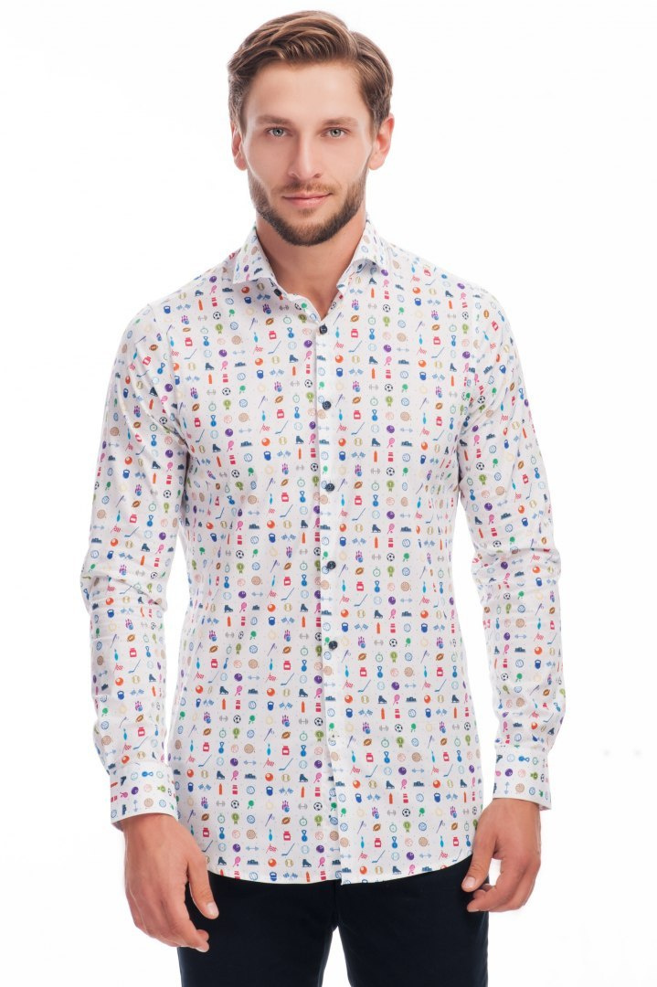 KOSZULA MĘSKA KOSEN WXX 19 FF328 180 MULTI-SPORT WHITE | ODZIEŻ MĘSKA \ Koszule casualowe ...